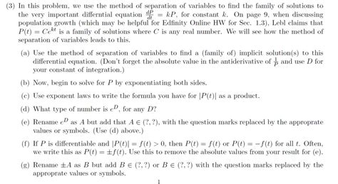 Solved In This Problem We Use The Method Of Separation Chegg