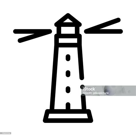 등대 비콘 아이콘 벡터 윤곽 선그림 등대에 대한 스톡 벡터 아트 및 기타 이미지 등대 로고 개념 Istock