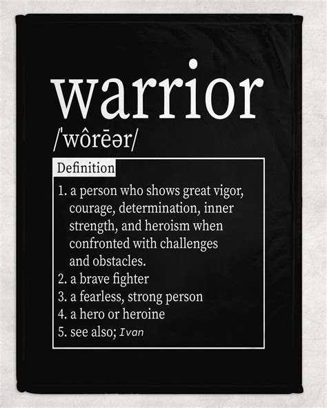 Warrior Definition Blanket Inspiring T Cancer Patient Survivor