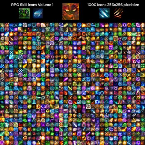1000 RPG SKILL ICONS 256256 VOLUME 2 GameDev Market