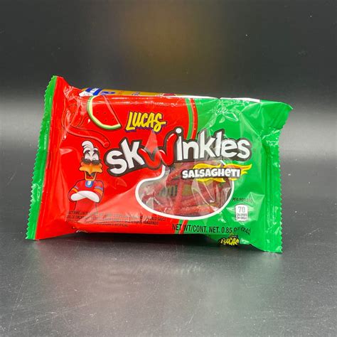 New Lucas Skwinkles Salsagheti Watermelon Flavoured Hot Candy Strips