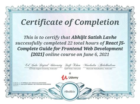 Abhijit Lavhe On Linkedin Udemy React Js Frontend Web Development
