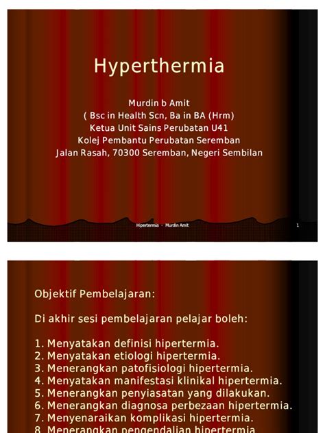 5 Hyperthermia Ppt Kuliah Pdf Hipertermia Termoregulasi
