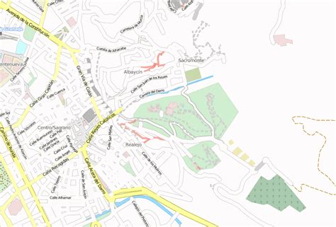Alhambra Stadtplan mit Luftbild und UnterkÃ¼nften von Spanien