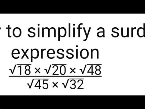 How To Simplify Surd Completely By Rationalizing Denominator YouTube