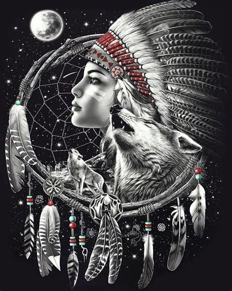 Wolfpack Spirit Dream Catcher Cross Stitch Chart Wolf Indian Cross Stitch Chart Artofit