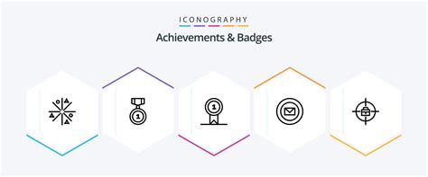 Achievements And Badges 25 Line Icon Pack Including Achievements