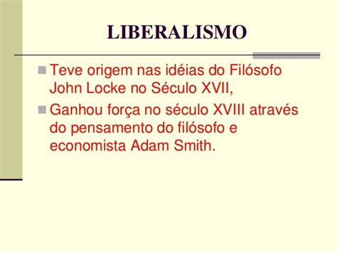 Liberalismo Neoliberalismo E Globalização