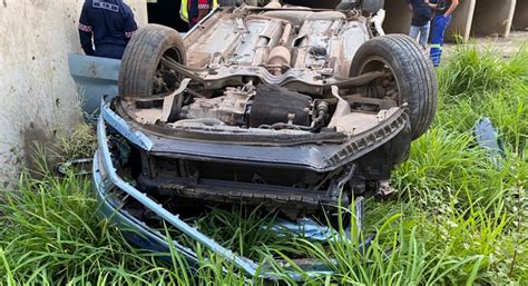 Vehicle Overturns And Lands In Ditch N4