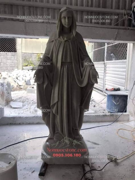 Tượng Đức Mẹ Ban Ơn Bằng Đá 128 Non Nước Stone Điêu Khắc Đá Non Nước