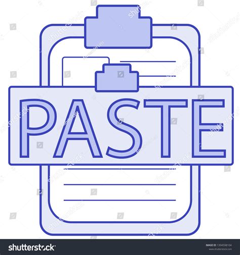 Paste Document Icon Paste File Symbol Stock Vector Royalty Free