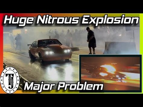 Huge Nitrous Backfire!!!! 28's Gone Wild..... He sent it too hard. - YouTube