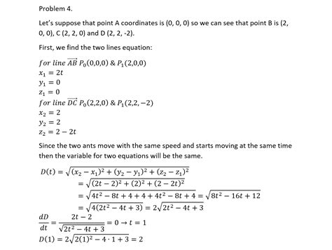 Parametric Shortest Distance Between Two Points Moving With The Same