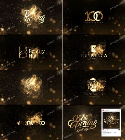 高端奢华魔法金色烟雾的logo标题揭示开场特效ae模板ae模板新cg儿newcger