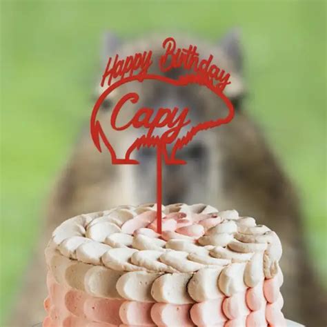 Happy Birthday Capy Cake Topper Customizable Handmade 3d Printed Cake