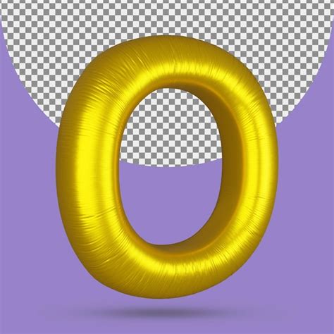 현실적인 O 편지 3d 절연의 금박 풍선 프리미엄 Psd 파일