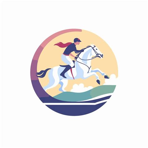 Premium Vector Jockey On Horse Equestrian Sport Vector Illustration
