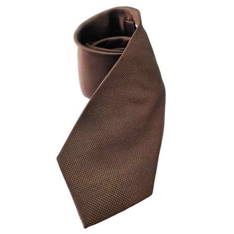 Fabris Venezia Brown Textured Geometric Pattern Silk Tie 375 X 60