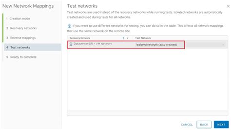 SRM Configure Network Mapping Network Pioneers