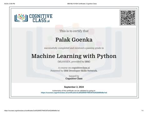 completed machine learning with python course palak goenka posted on the topic linkedin