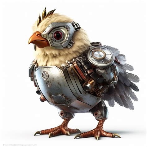 Premium Ai Image A Bird With A Bird On It Is Wearing A Robot Helmet