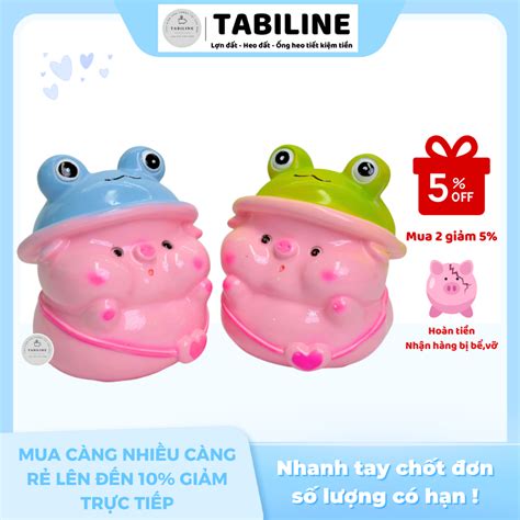 Heo đất ống Tiết Kiệm Tiền Lỗ Ngang Heo Mũ ếch Chibi Siêu đáng Yêu Xinh Ld49 Tabiline Shopee