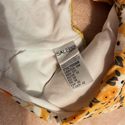Yellow One Piece Bathingsuit Super Cute Flowers Depop