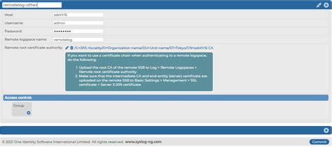 syslog ng Store Box SSB でリモートアクセスログを調査 その3 リモートログスペースを使用して他のSSBに保存した