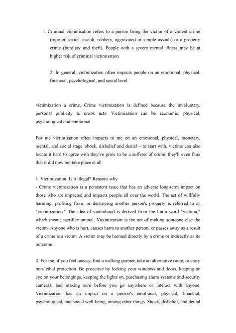 N1 3 Bsc Lecture Chap 1 3 Criminal Victimisation Refers To A Person
