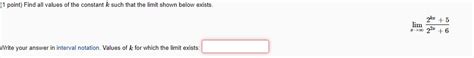 Solved Point Find All Values Of The Constant K Such That Chegg