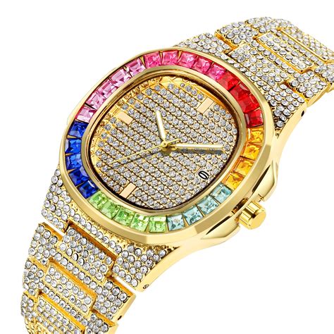 Rel Gio Masculino Redondo Rel Gio De Pulso De Luxo Dourado De Quartzo