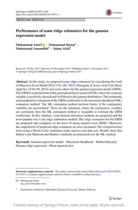 Performance Of Some Ridge Estimators For The Gamma Regression Model