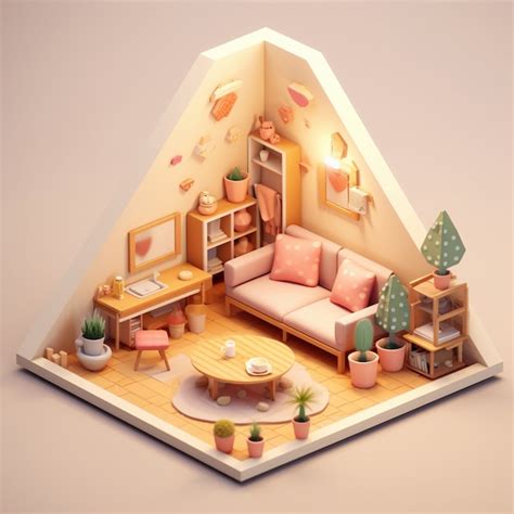 free photo 3d rendering of isometric house