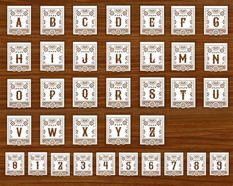 Papel Picado Svg Papel Picado Cut Files White And Black Alphabet
