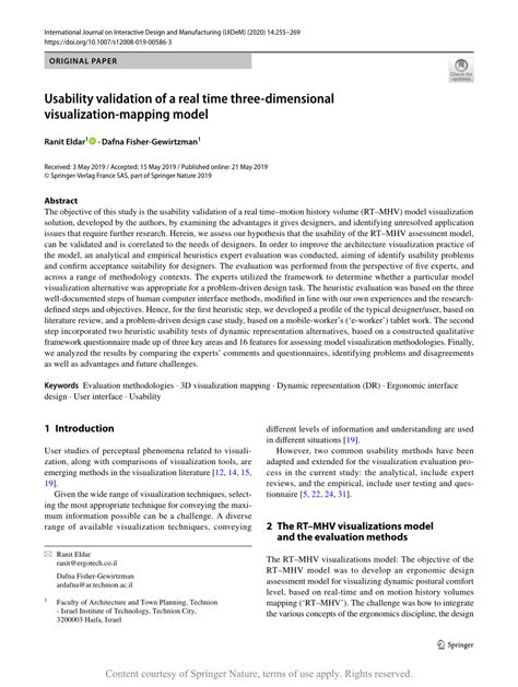 Usability Validation Of A Real Time Three Dimensional Visualization Mapping Model Request Pdf