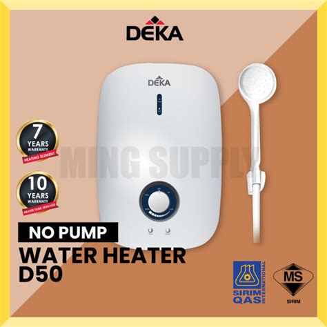 Ms Sirim Deka D50 Instant Water Heater Non Pump White Hot Cool Rain