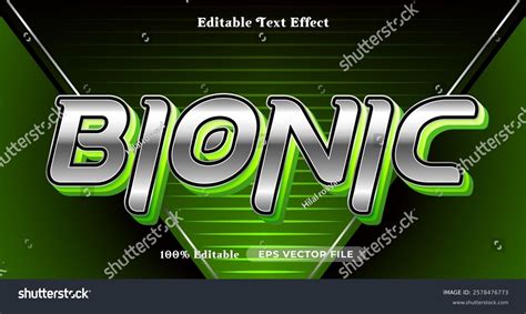 Bionic Text Effect Robotic Graphic Style Stock Vector Royalty Free