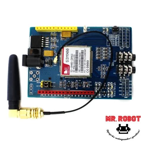 Модуль Gsm Gprs Sim900 Shield для Arduino Gsm 850 900 1800 1900 МГц