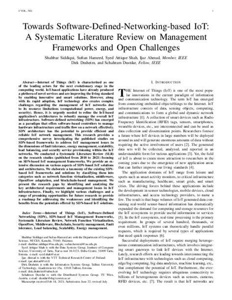 Pdf Towards Software Defined Networking Based Iot A Systematic