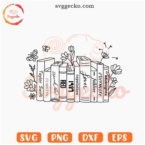 Taylor Swift Albums Books Svg Taylors Version Svg Music Albums Svg