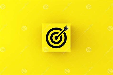 Business Target Goals And Objectives Target Goal Symbol On A Yellow