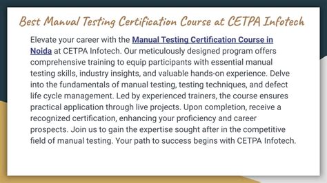 Ppt Manual Testing Certification Course In Noida Powerpoint