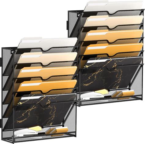 Supeasy 6 Tier Wall File Organizer Wall Mounted Mail Organizer Premium Office