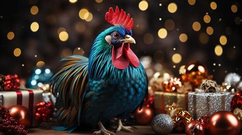 Premium Photo Festive Peacock Christmas Delight
