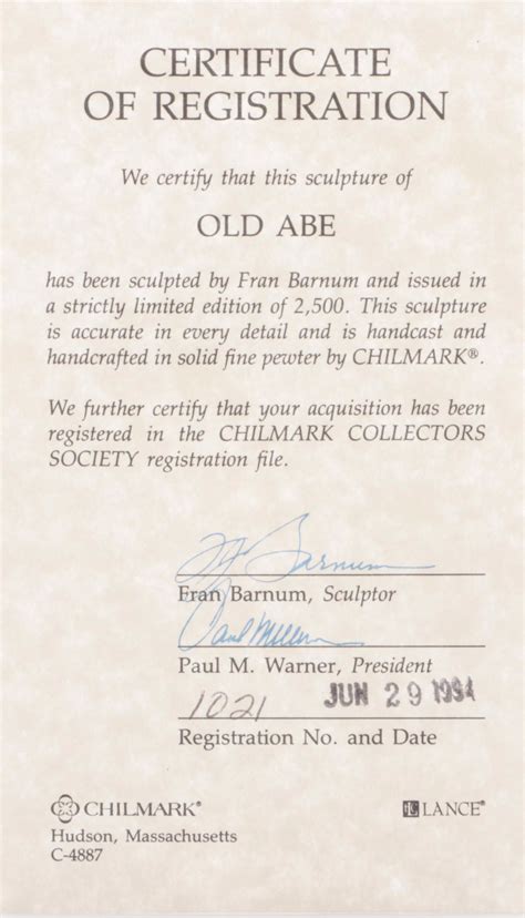 Francis J Barnum For Chilmark Old Abe Pewter Sculpture 1994 Ebth