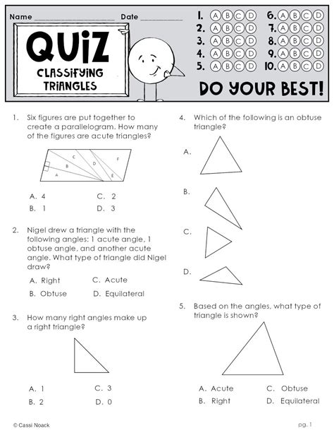 Classifying Triangles QUIZ Minds In Bloom Unlimited