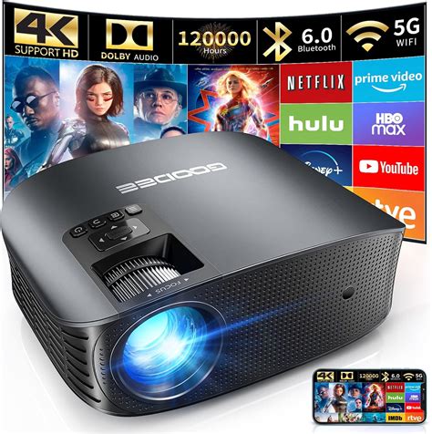 GooDee Proyector 4K Con WiFi Y Bluetooth Mini Proyector FHD 1080P Para