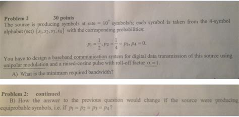 Solved Problem Points The Source Is Producing Symbols At Chegg
