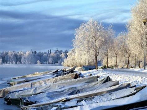 Накрытые лодки на берегу озера зимой обои для рабочего стола картинки фото Wood Boat Plans