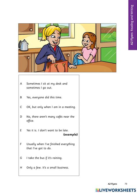 A2 flyers - reading and writing part 1 to 4 worksheet | Live Worksheets